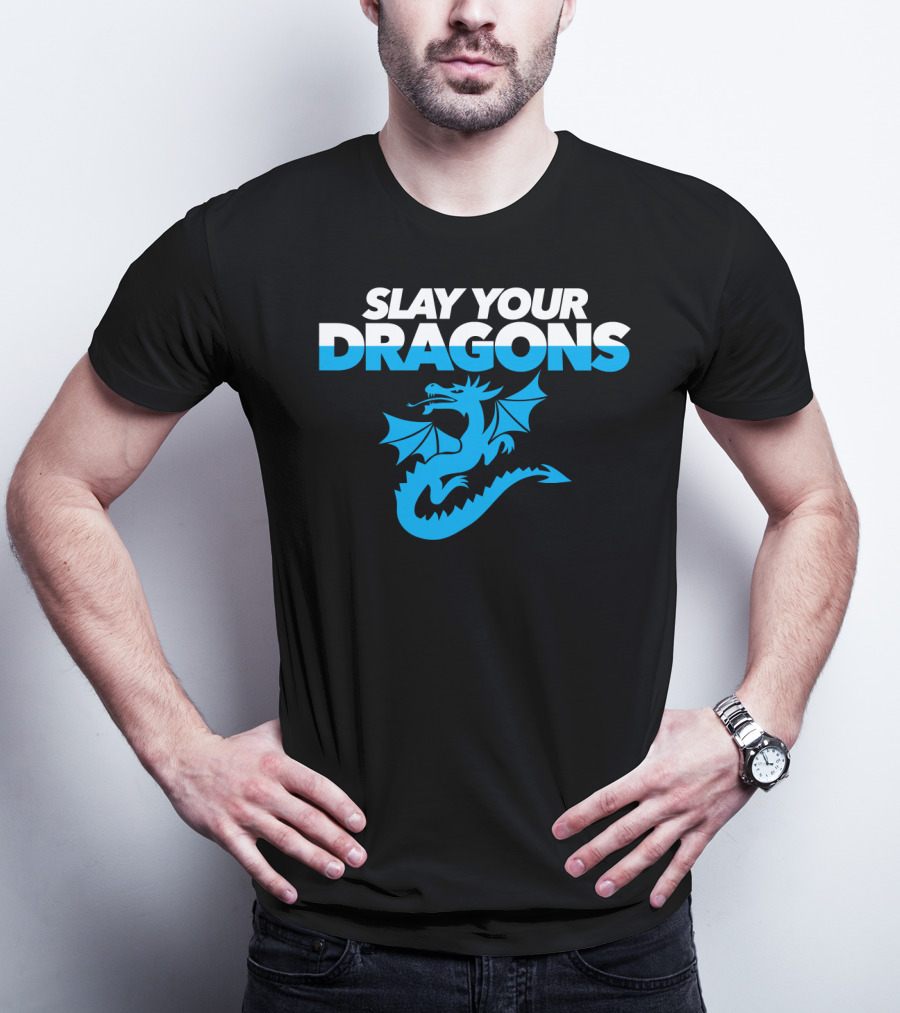 SLAY YOUR DRAGONS Blue Dragon T-Shirt