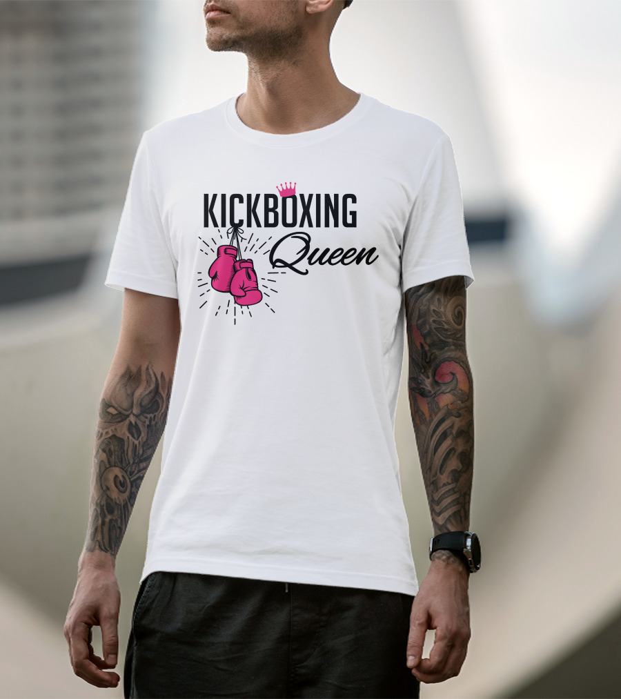 KICKBOXING QUEEN Pink Gloves And Crown T-Shirt