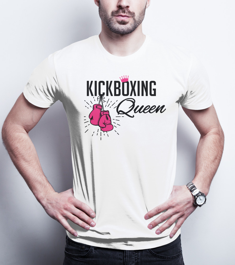KICKBOXING QUEEN Pink Gloves And Crown T-Shirt