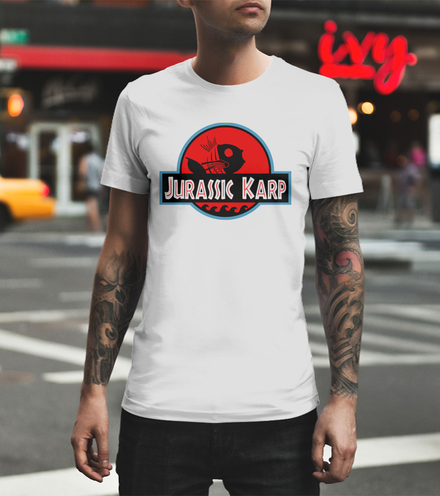 Jurassic Karp Dinosaur Fish Meme Crossover Circle T-Shirt
