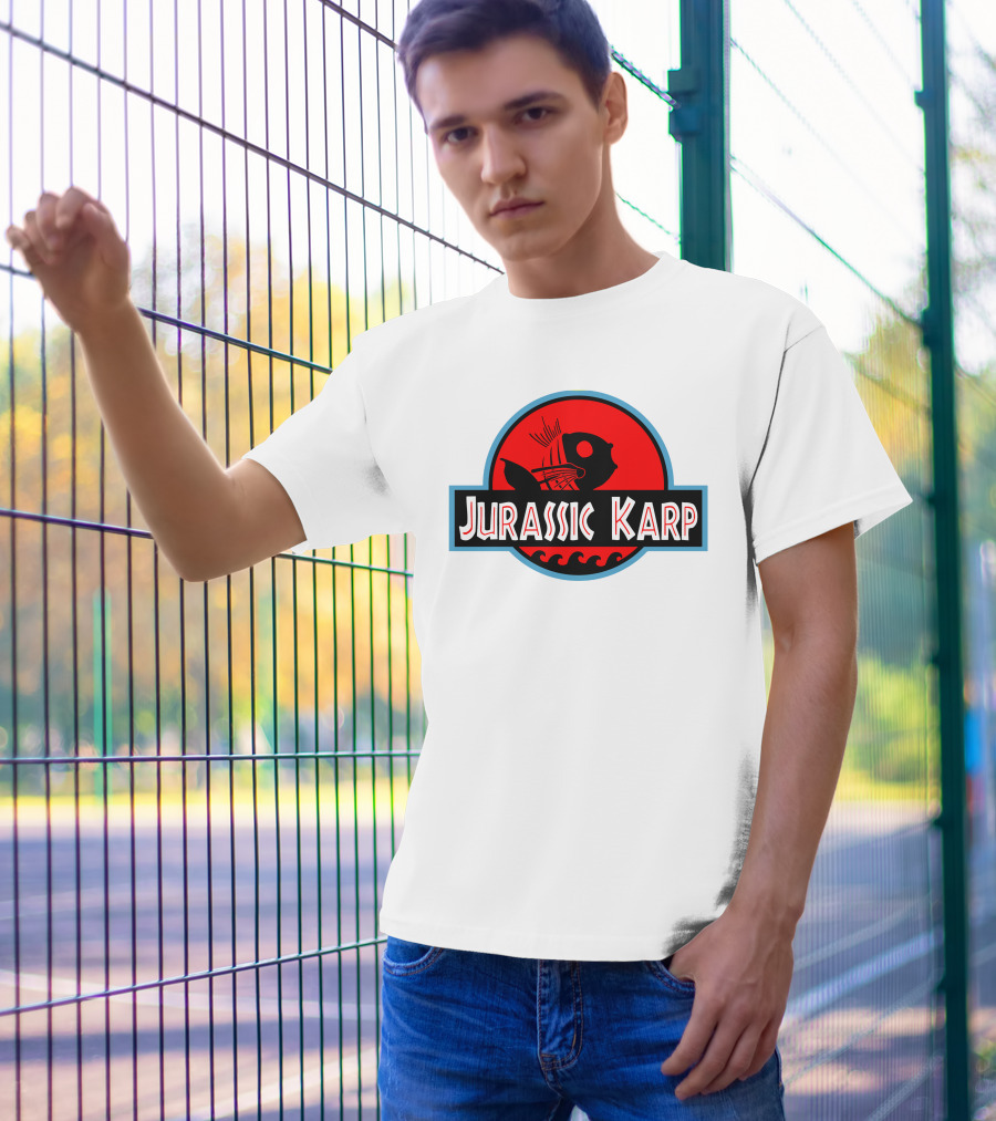 Jurassic Karp Dinosaur Fish Meme Crossover Circle T-Shirt