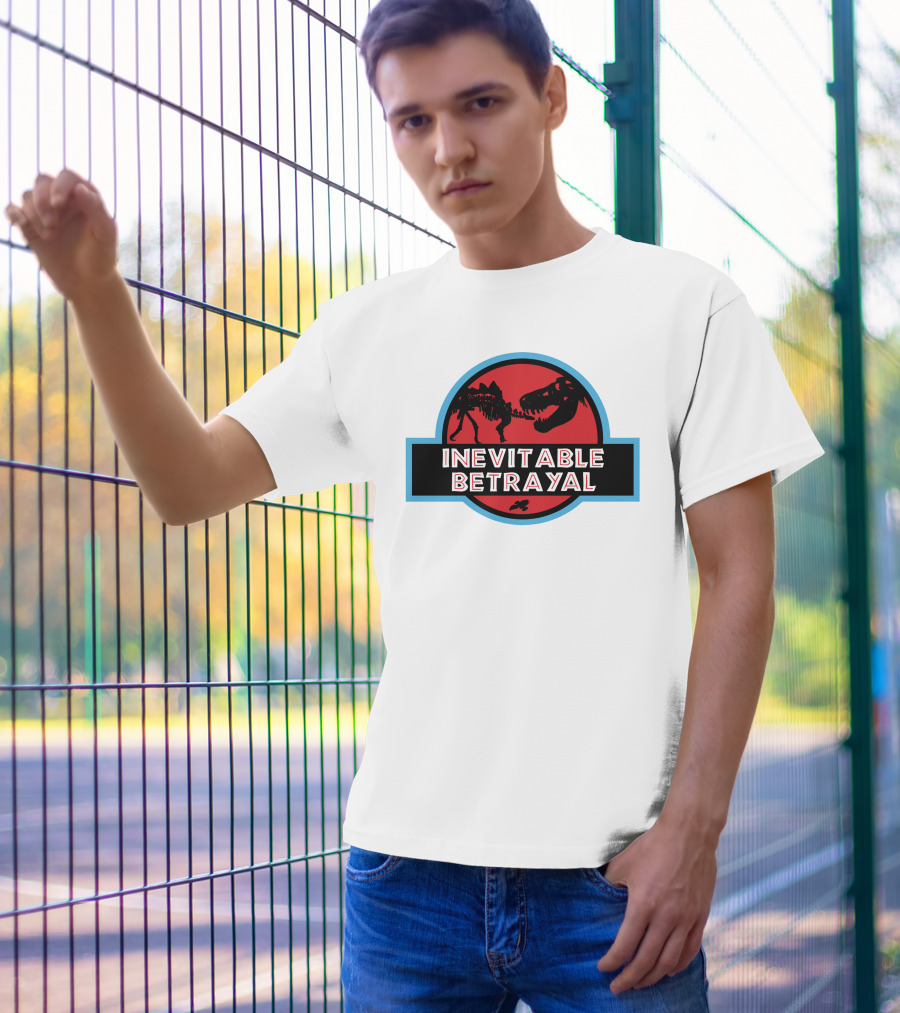 Inevitable Betrayal Dinosaur Logo Red And Black T-Shirt