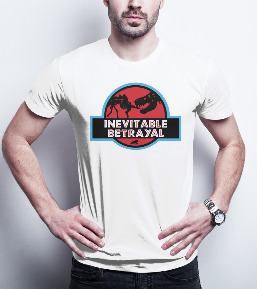 Inevitable Betrayal Dinosaur Logo Red And Black T-Shirt