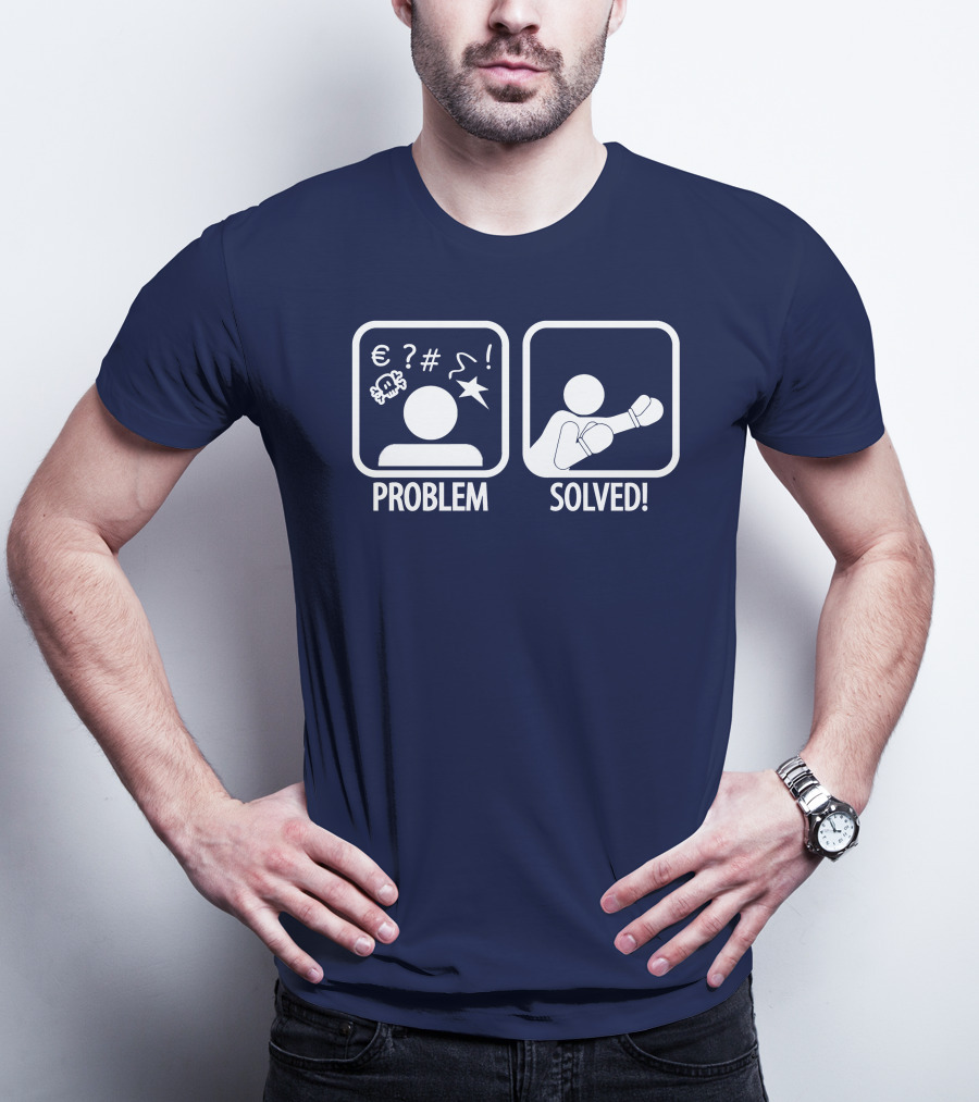 Problem Solved Boxing Icon Humor T-Shirt