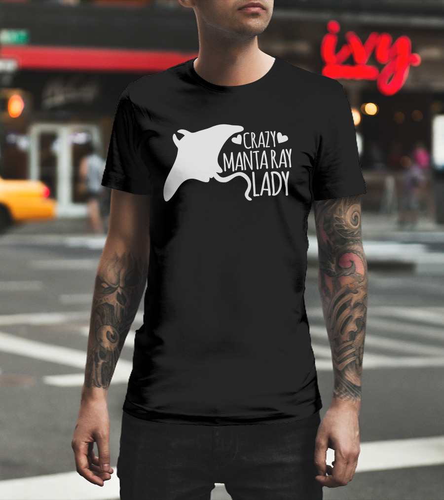 CRAZY MANTA RAY LADY Heart T-Shirt