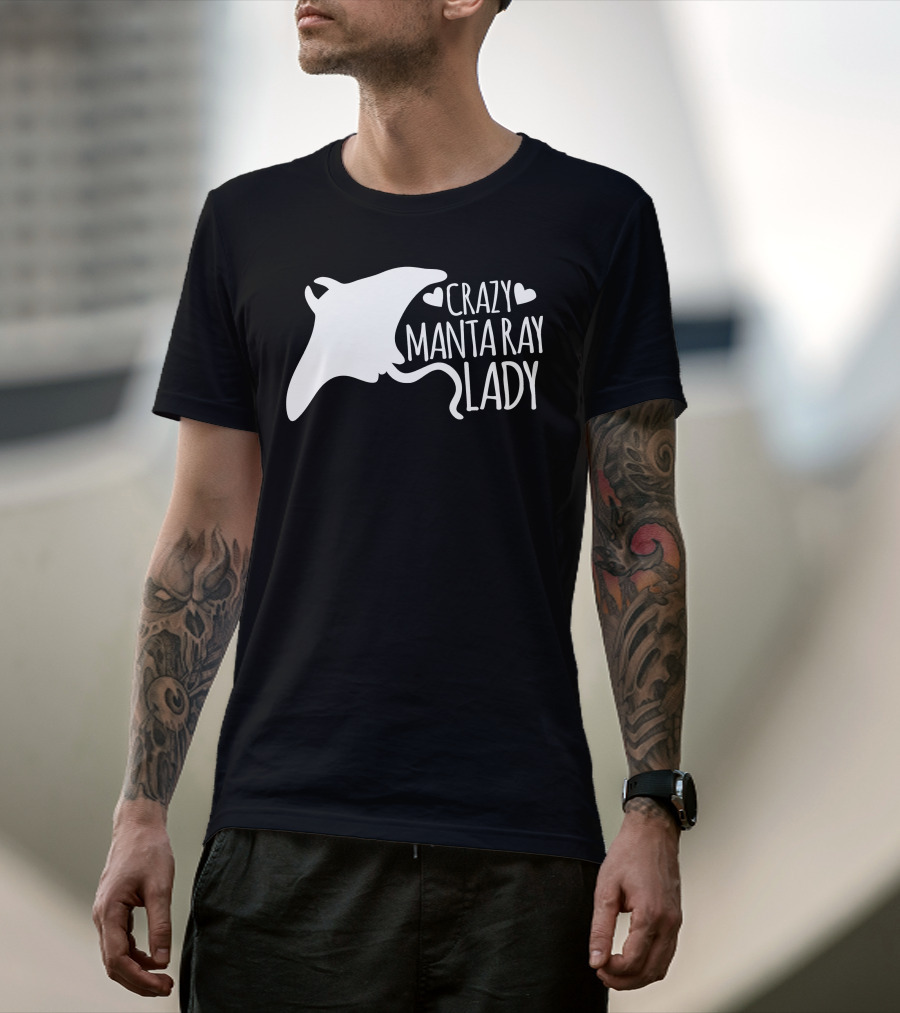 CRAZY MANTA RAY LADY Heart T-Shirt