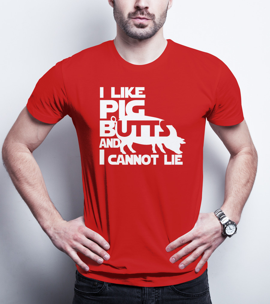 I Like Pig Butts And I Cannot Lie Pig Outline T-Shirt