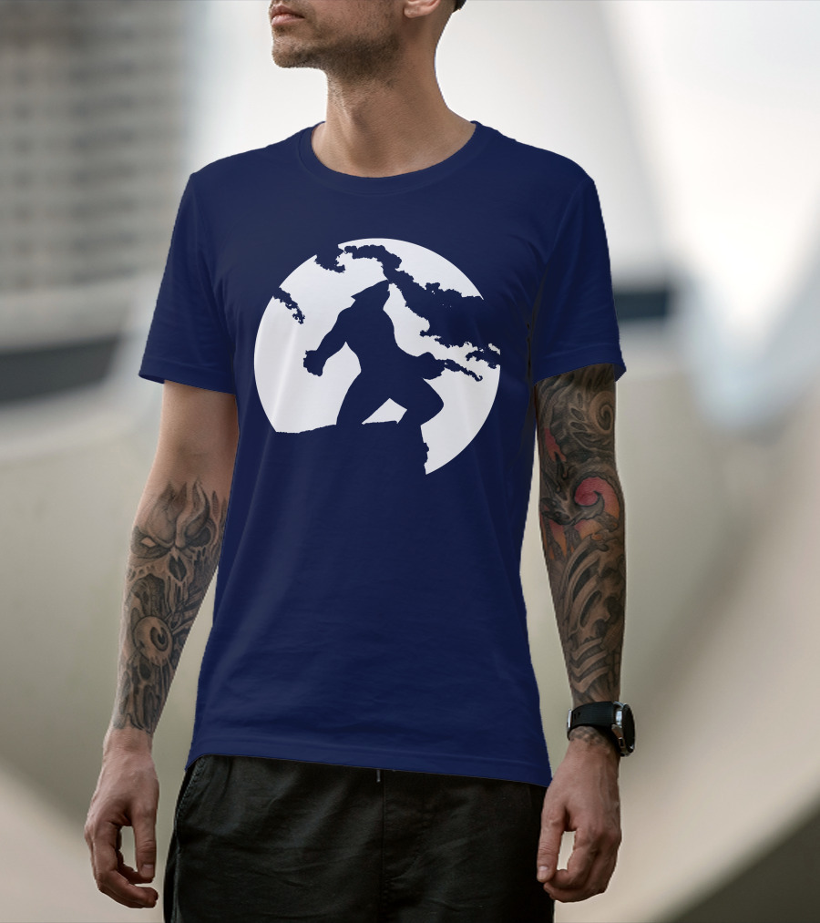 Wolf Standing Boldly Against The Moon Edge T-Shirt