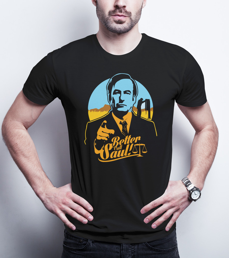 Better Call Saul Vintage Style Lawyer Silhouette With Scales Of Justice T-Shirt