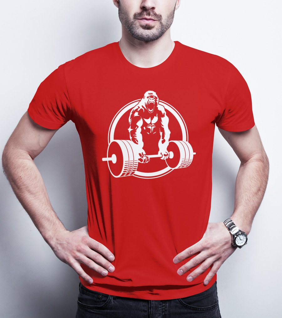 Gorilla Lifting Power Barbell Strength T-Shirt