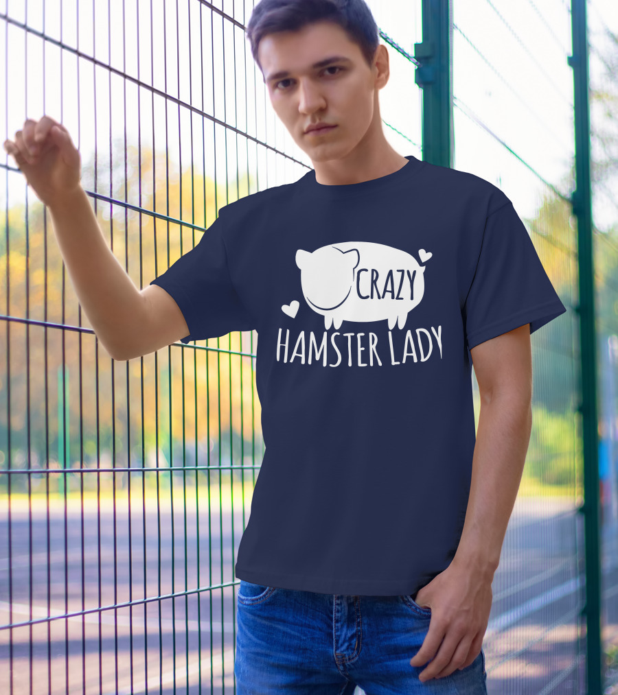 Crazy Hamster Lady With Hearts T-Shirt