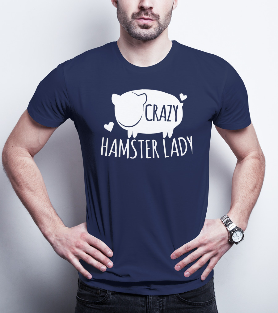 Crazy Hamster Lady With Hearts T-Shirt