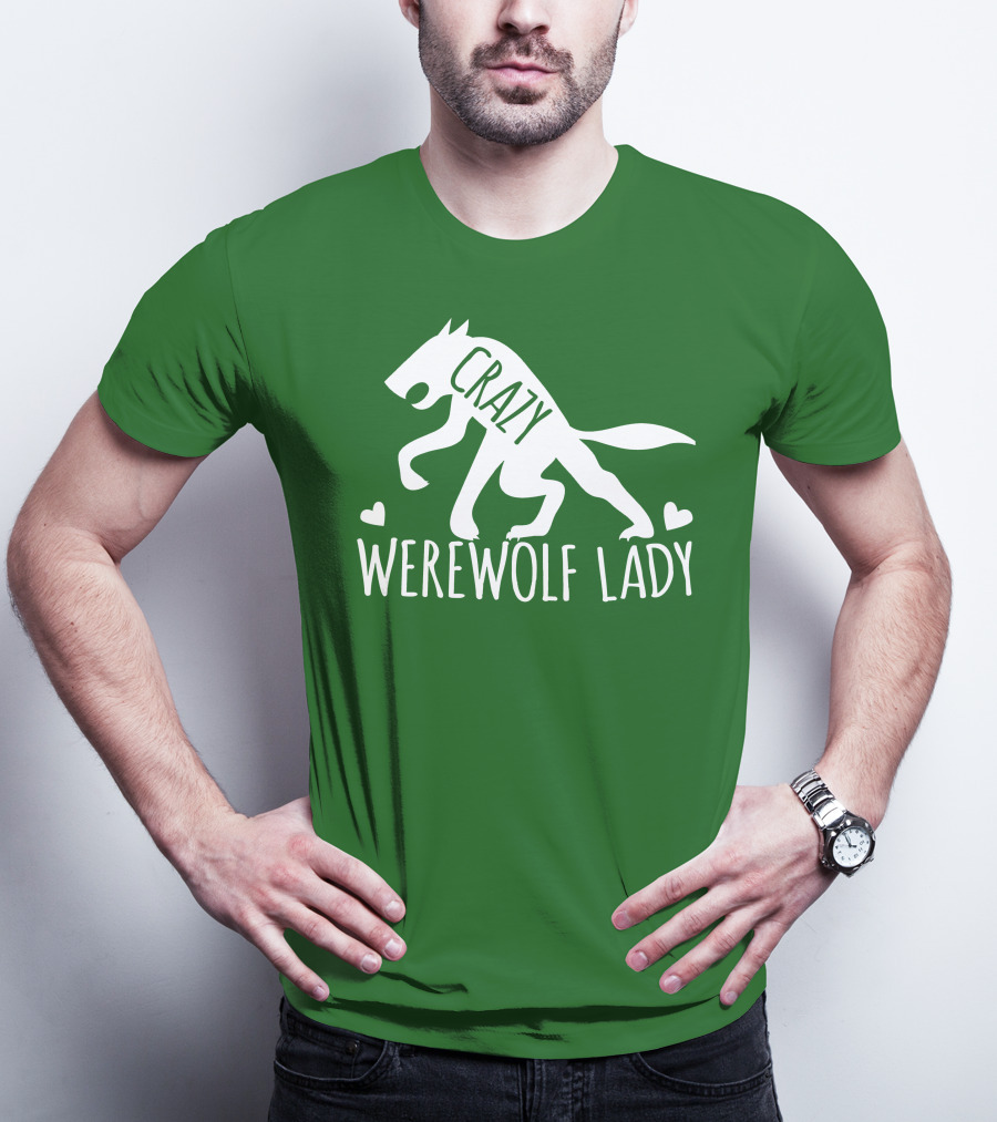 Crazy Werewolf Lady Hearts T-Shirt