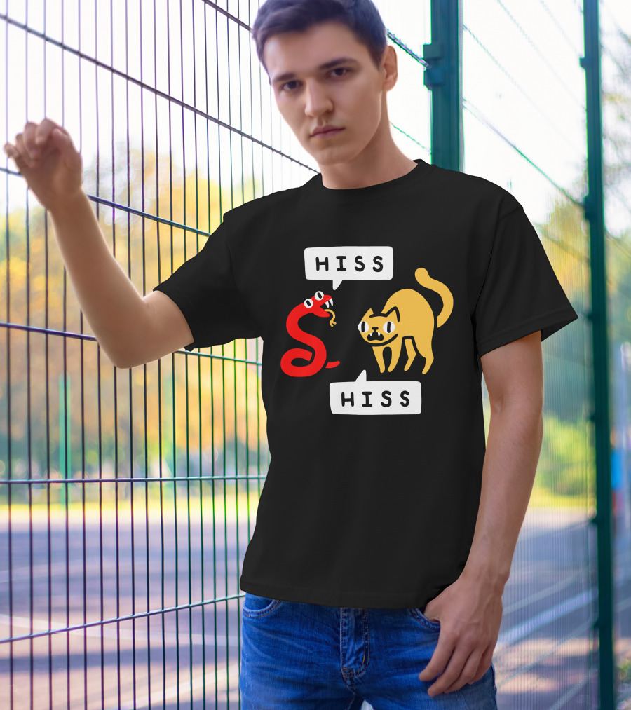 Hissy Fit Hiss Snake And Cat Conversation T-Shirt