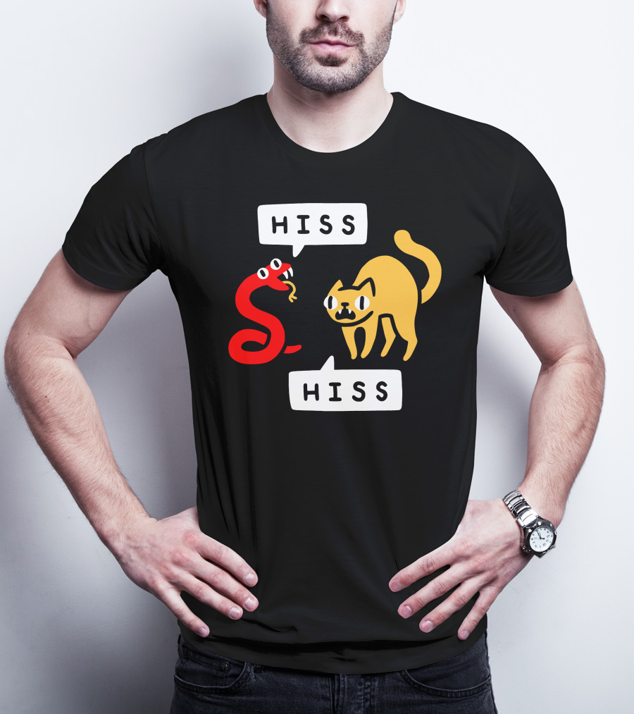 Hissy Fit Hiss Snake And Cat Conversation T-Shirt