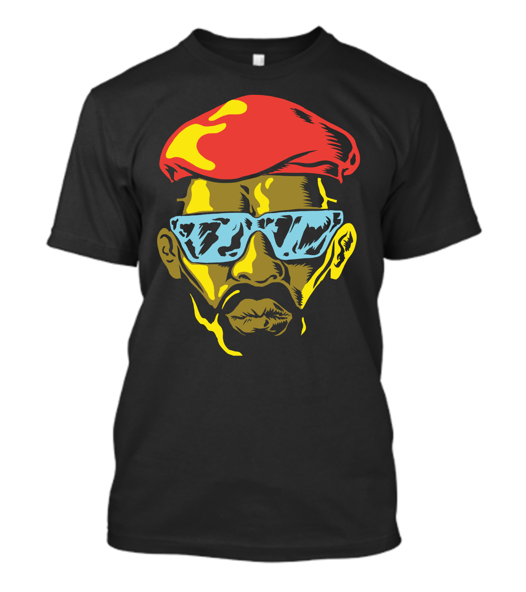 Gangsta Cool Shades Red Beret Face T-Shirt