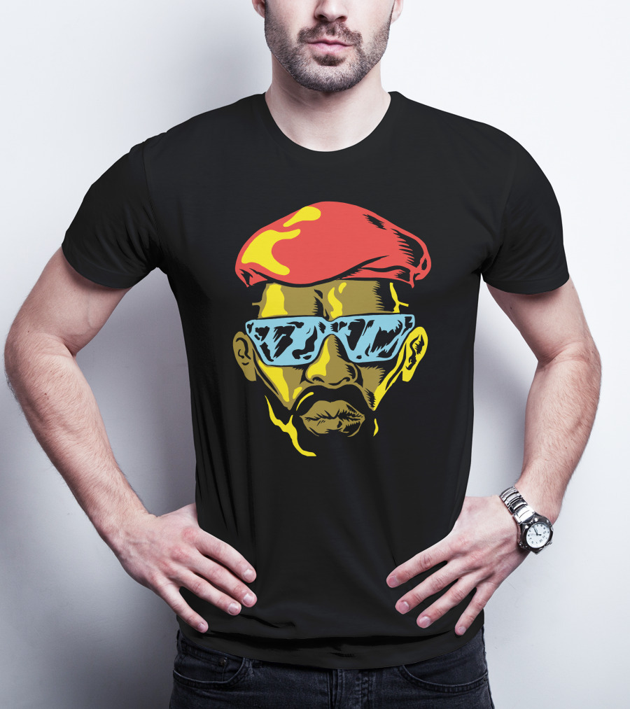 Gangsta Cool Shades Red Beret Face T-Shirt