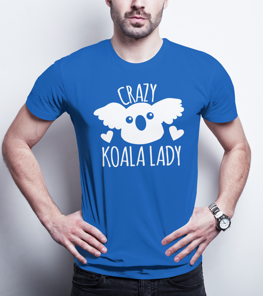 Crazy Koala Lady Cute Heart Accents T-Shirt