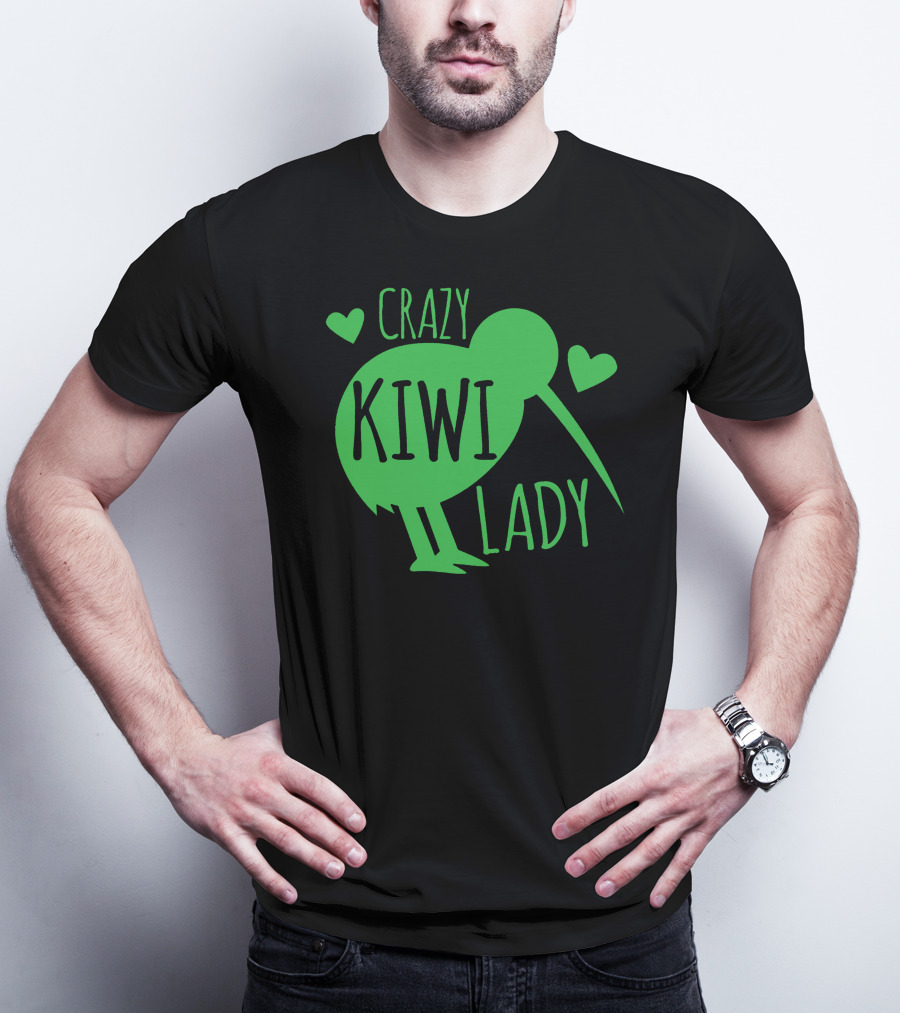CRAZY KIWI LADY Kiwi Bird Hearts T-Shirt