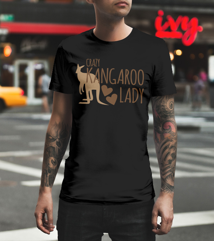CRAZY KANGAROO LADY Kangaroo Hearts T-Shirt