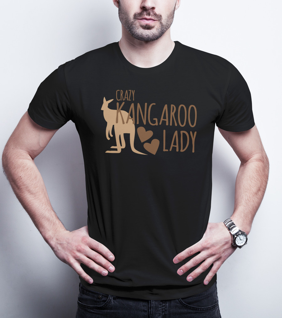 CRAZY KANGAROO LADY Kangaroo Hearts T-Shirt