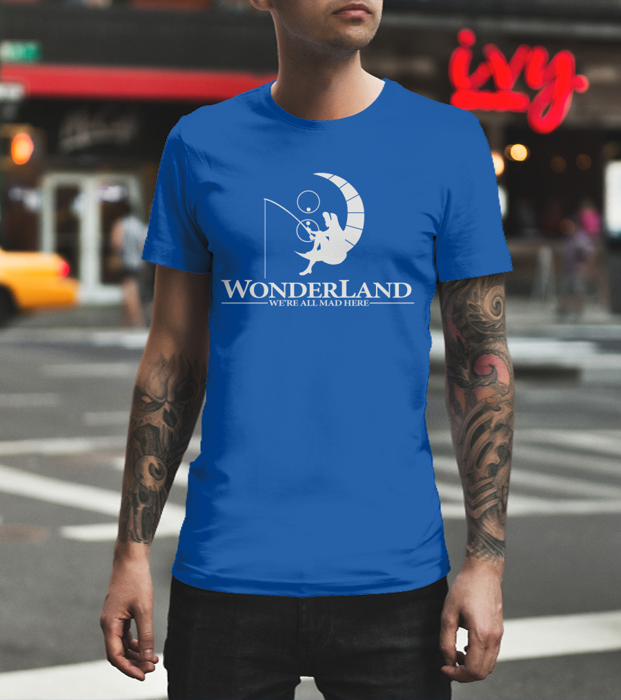 Wonderland We're All Mad Here Moon Fishing T-Shirt