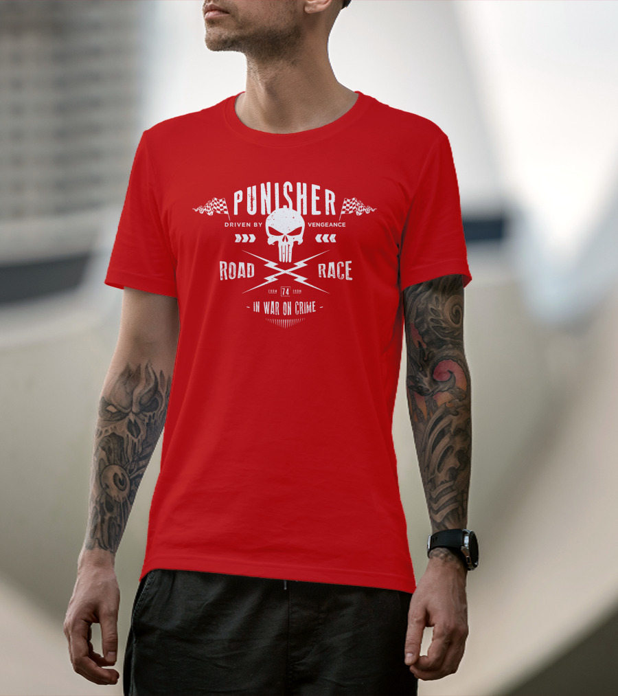 Punisher Driven By Vengeance Road Race In War On Crime T-Shirt