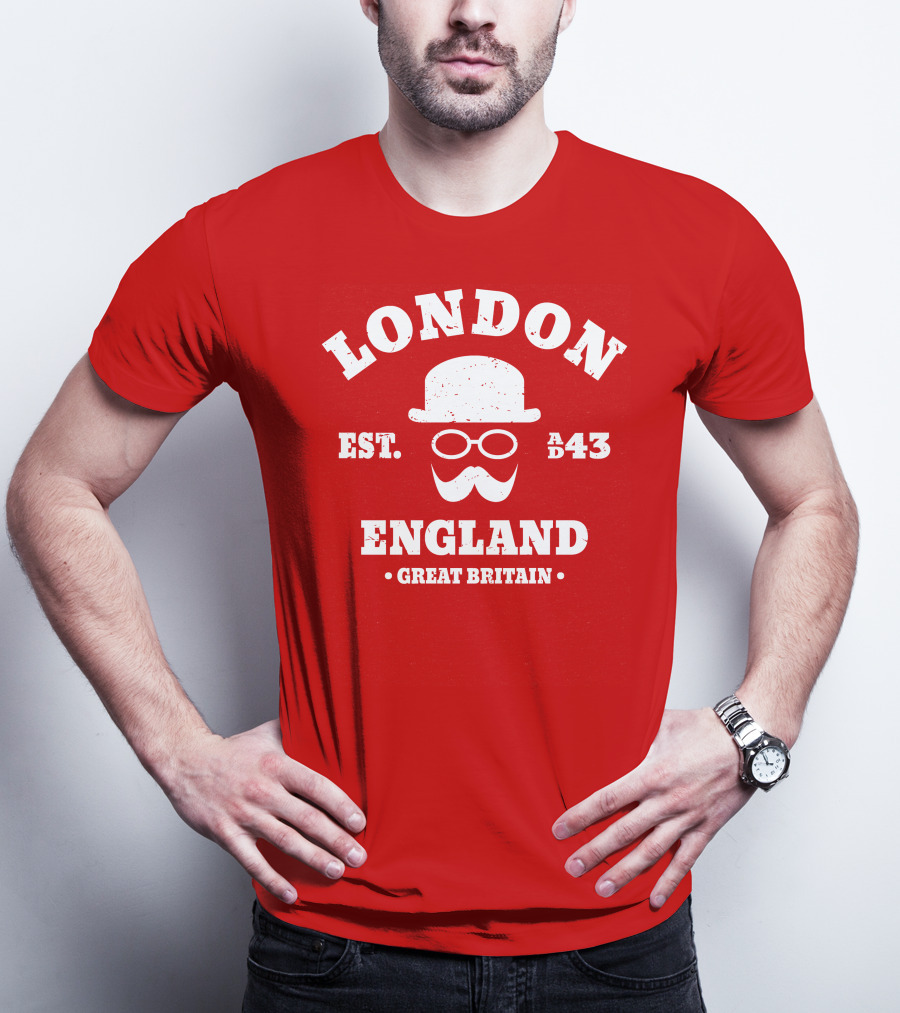London England Est. AD 43 Great Britain Hipster Bowler Hat T-Shirt