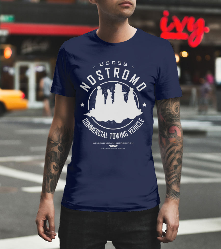 USCSS Nostromo Commercial Towing Vehicle Weyland-Yutani Building Better Worlds T-Shirt