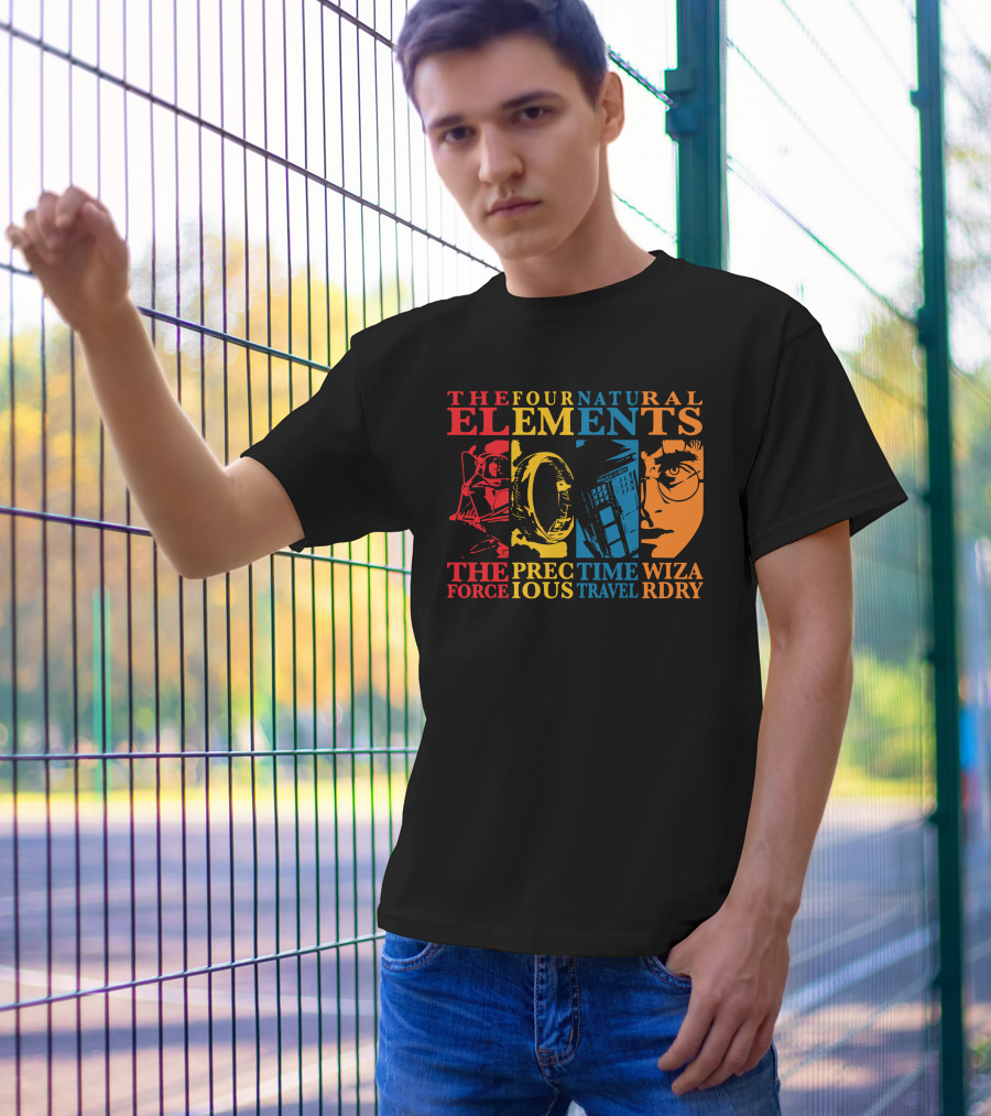The Four Natural Elements Force Prec Time Travel Wizardry T-Shirt