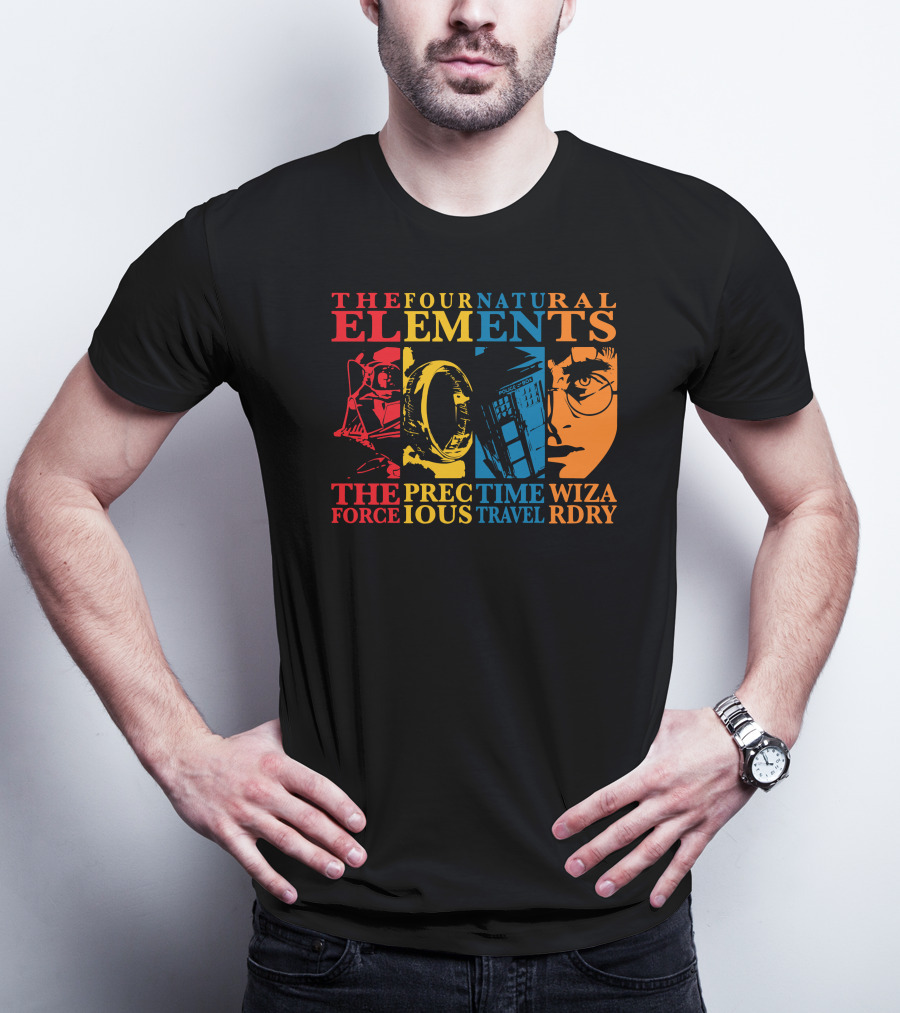 The Four Natural Elements Force Prec Time Travel Wizardry T-Shirt