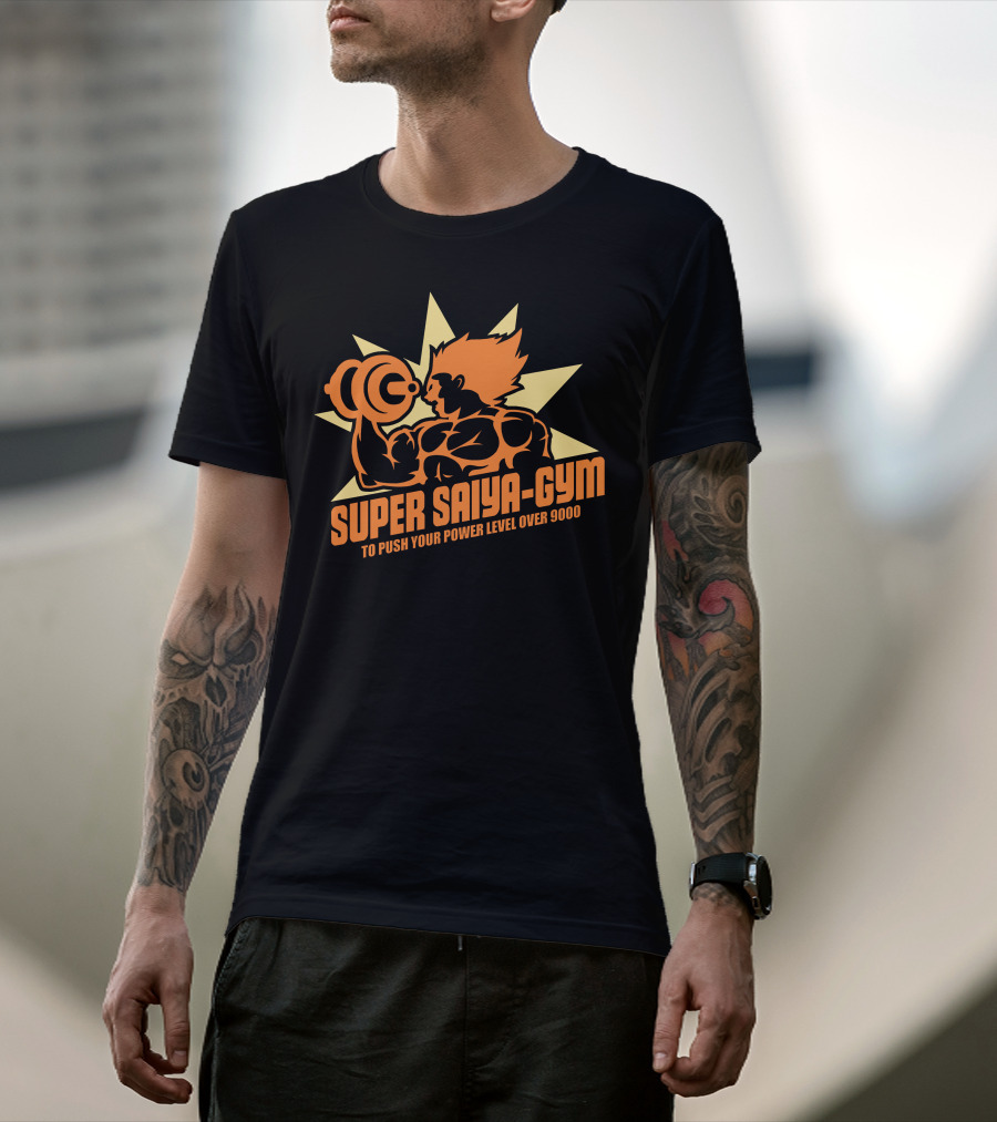 Super Saiya Gym To Push Your Power Level Over 9000 T-Shirt