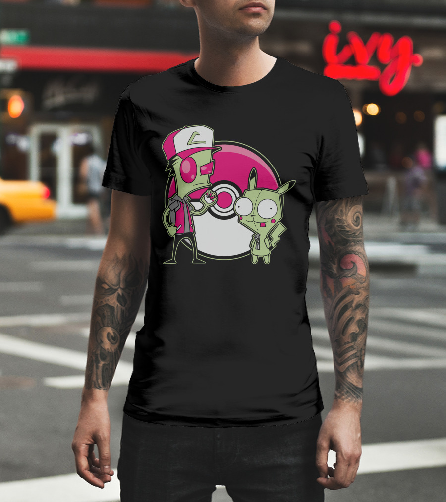 ZOMBIE POKEMON TRAINER AND CREATURE WITH POKE BALL T-Shirt