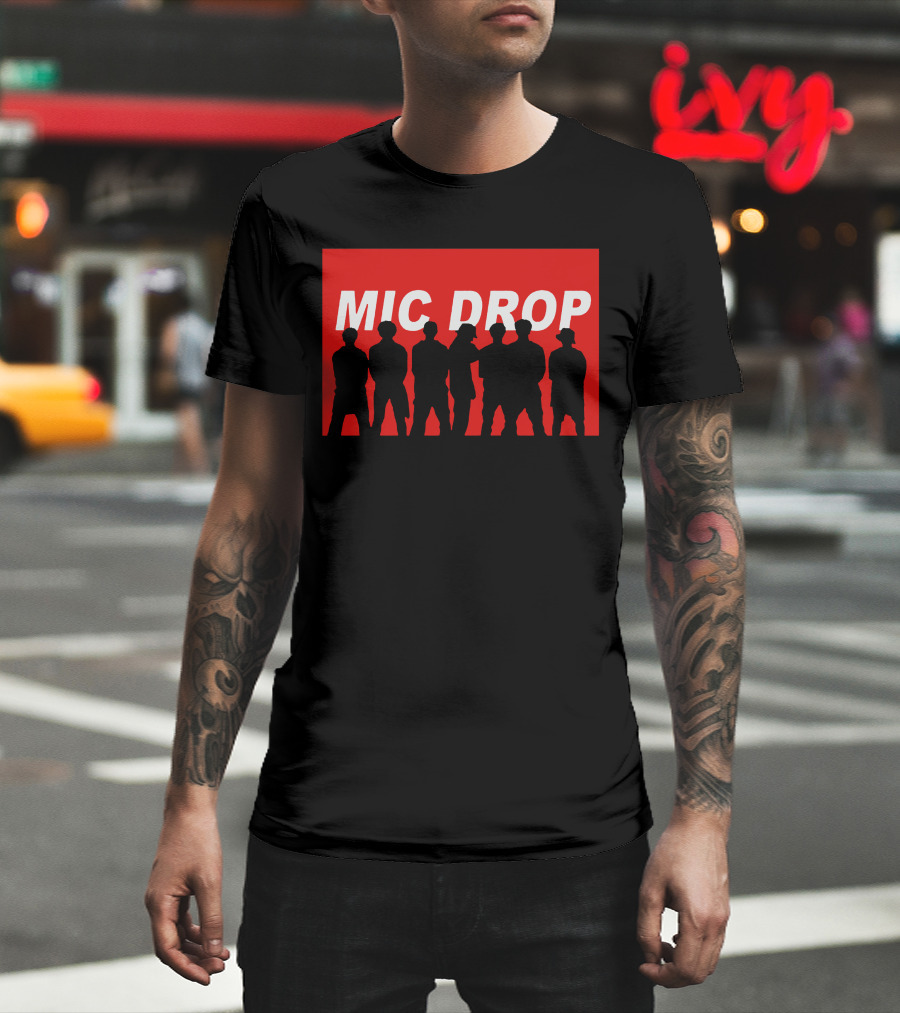 BTS Mic Drop Silhouettes Red Block T-Shirt