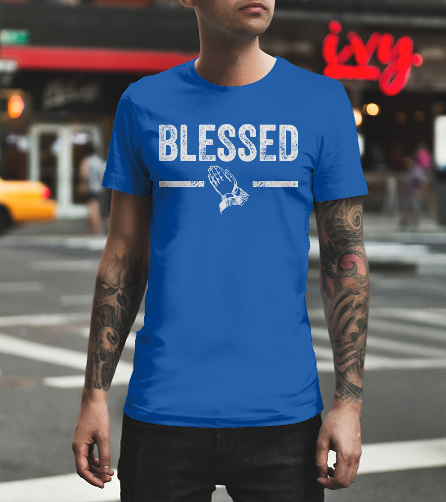 Blessed Praying Hands Christian Faith T-Shirt