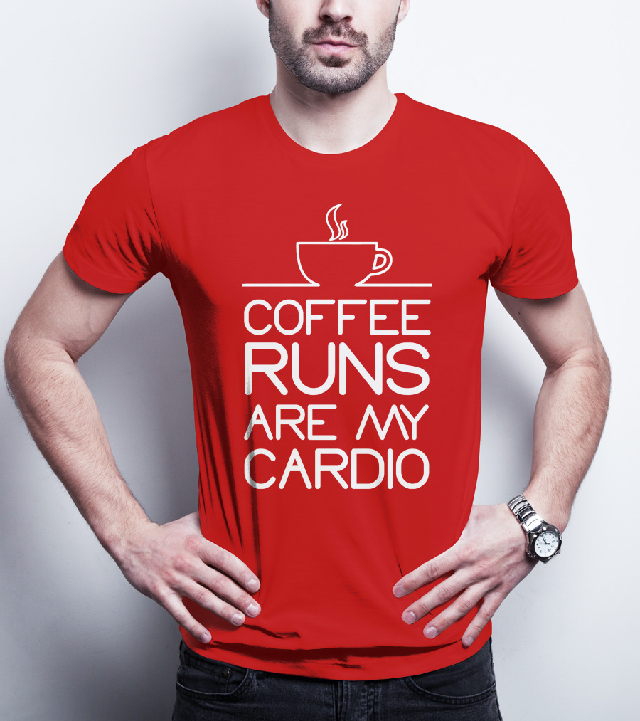Coffee Runs Are My Cardio Cup Icon T-Shirt