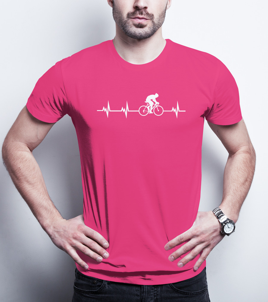 Cycling Heartbeat Bicycle Rider Pulse Line T-Shirt
