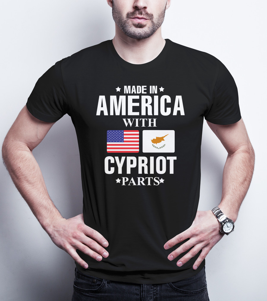 Made In America With Cypriot Parts USA Cyprus Flags T-Shirt