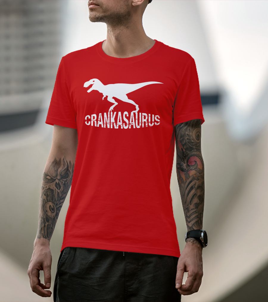 Crankasaurus Dinosaur Logo Parody T-Rex T-Shirt