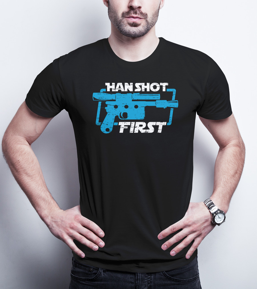 Han Shot First Blue Blaster T-Shirt