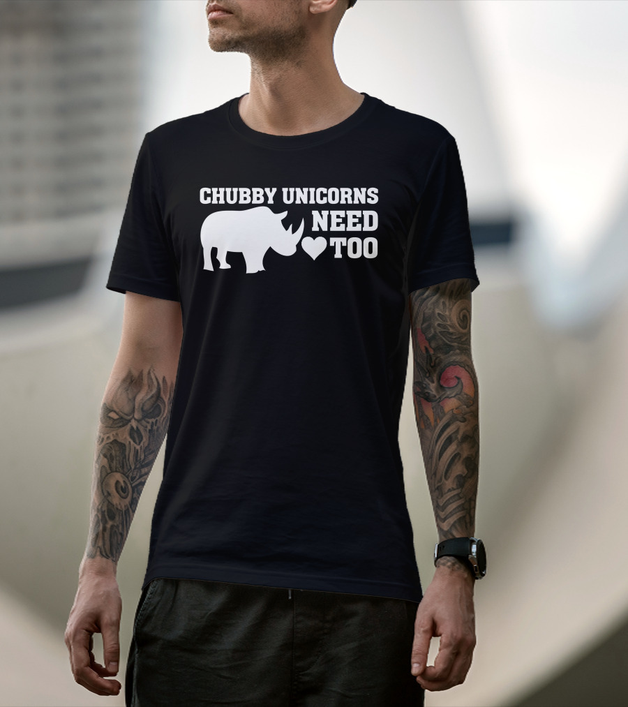 Chubby Unicorns Need Love ♥ Too Rhino T-Shirt