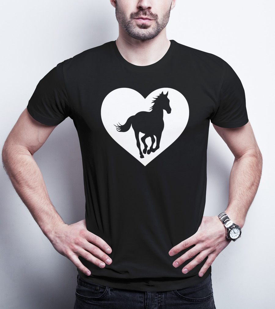 Heart Horse Silhouette Icon T-Shirt