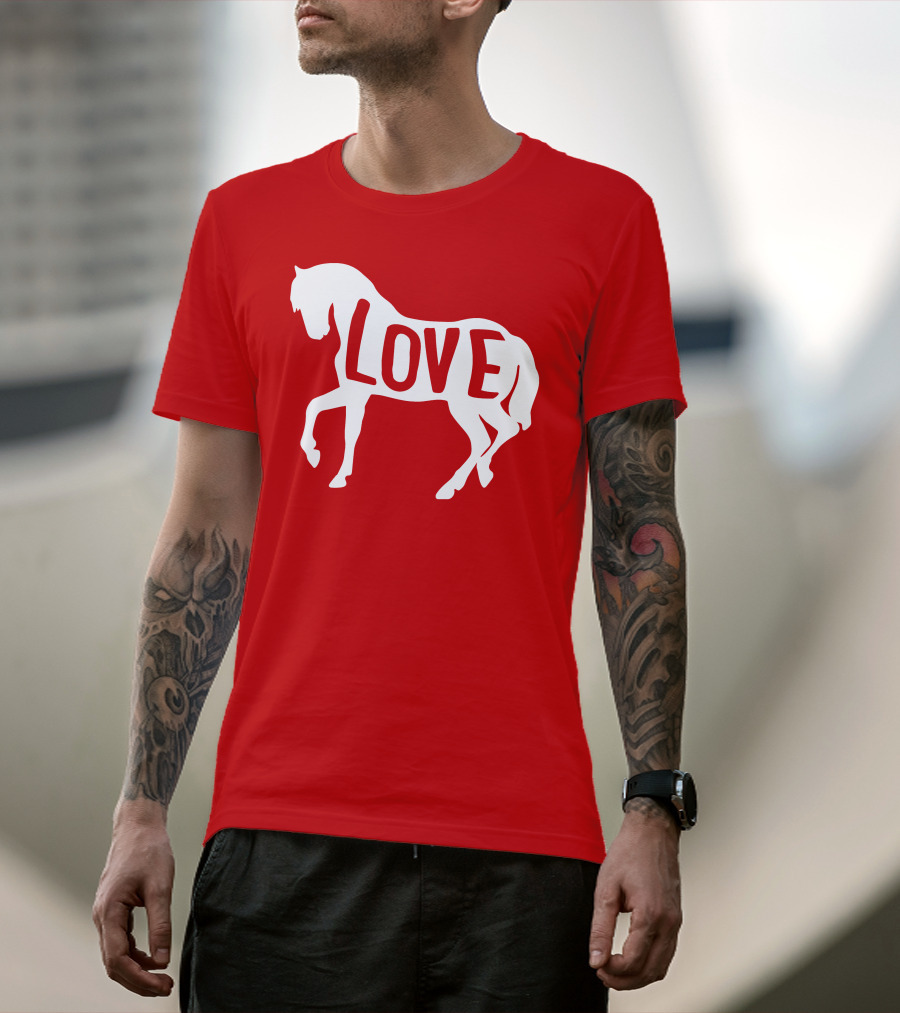 Love Horse White Silhouette T-Shirt