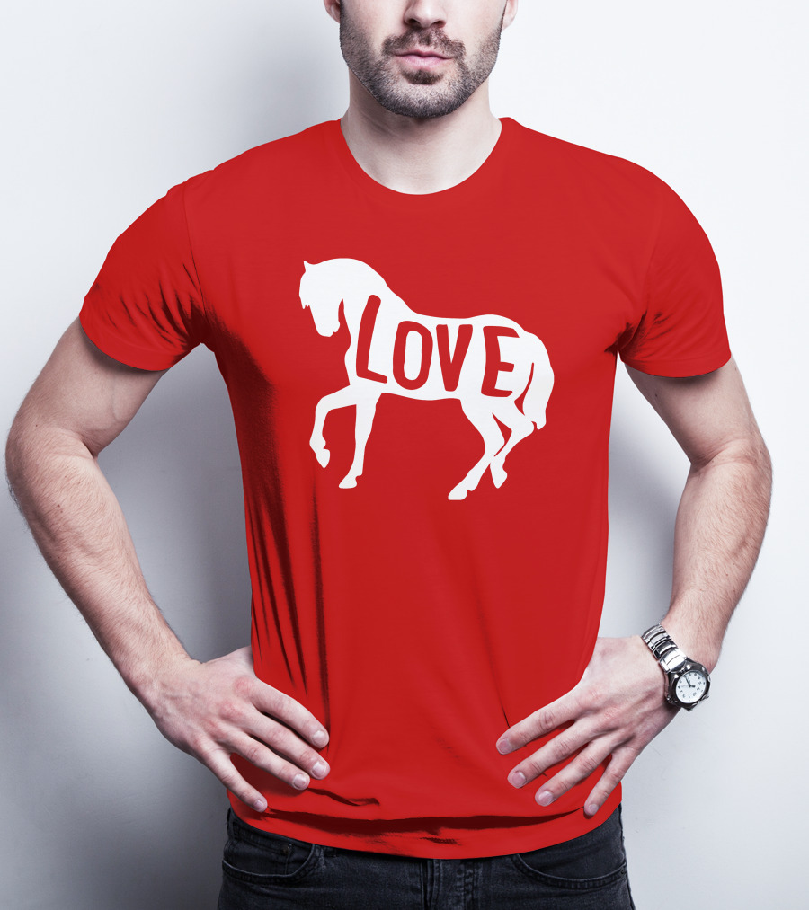 Love Horse White Silhouette T-Shirt