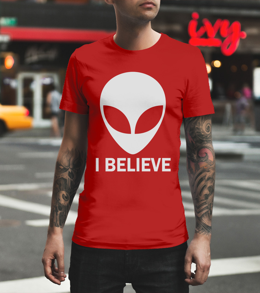 I Believe Alien Face T-Shirt