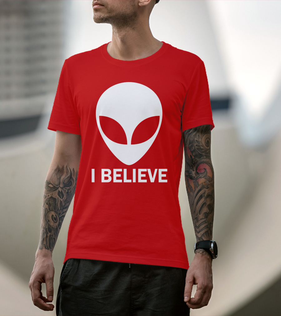 I Believe Alien Face T-Shirt