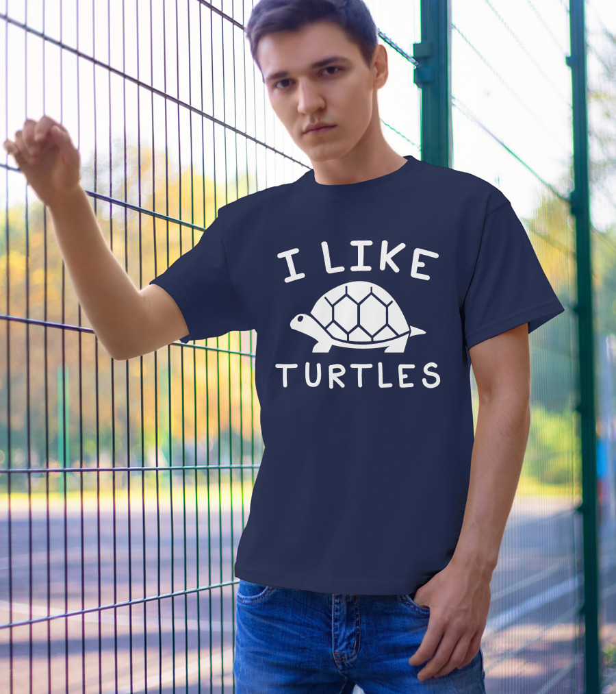 I Like Turtles Funny Tortoise Lover Geometric T-Shirt