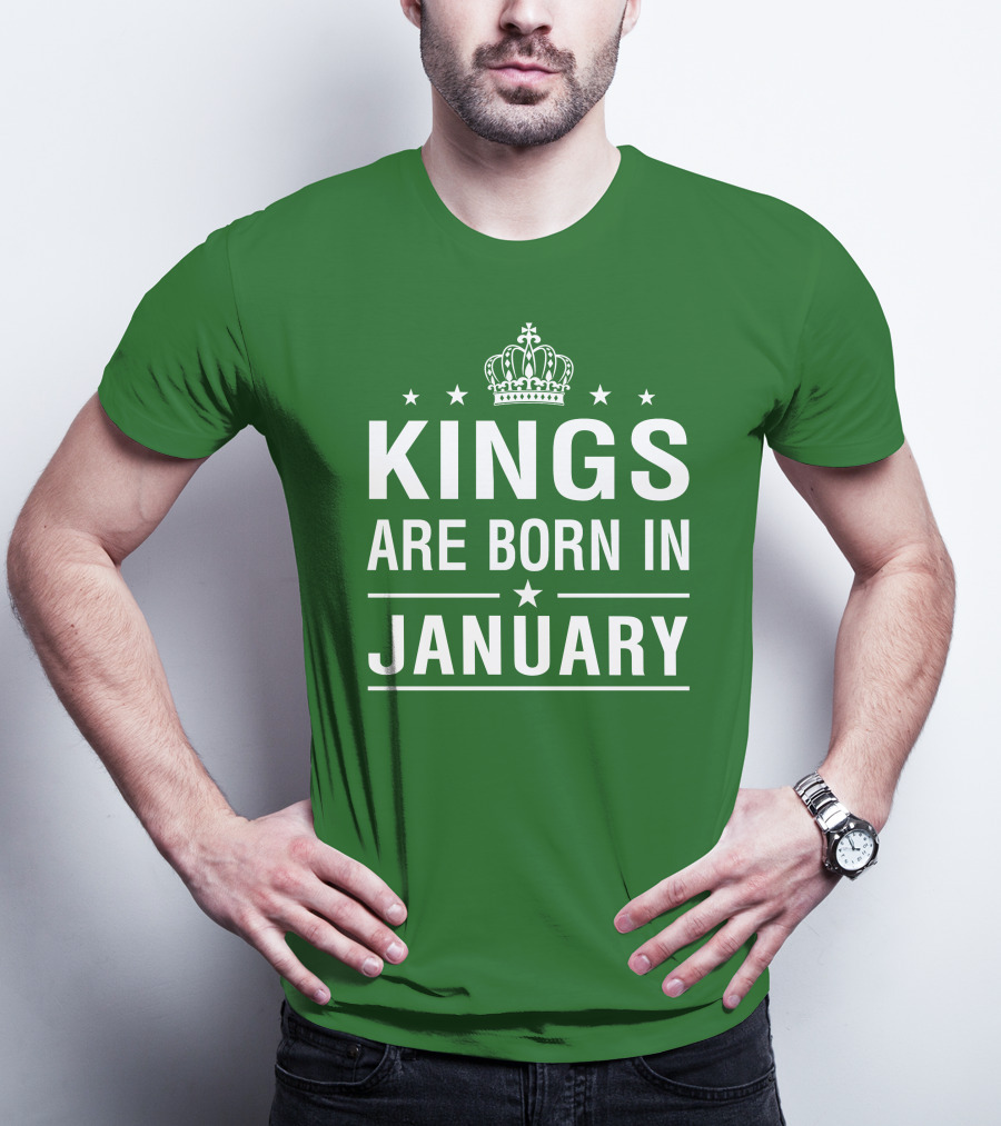 Kings Are Born In January Crown Stars T-Shirt