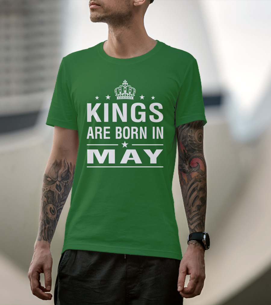 Kings Are Born In May Crown Stars T-Shirt