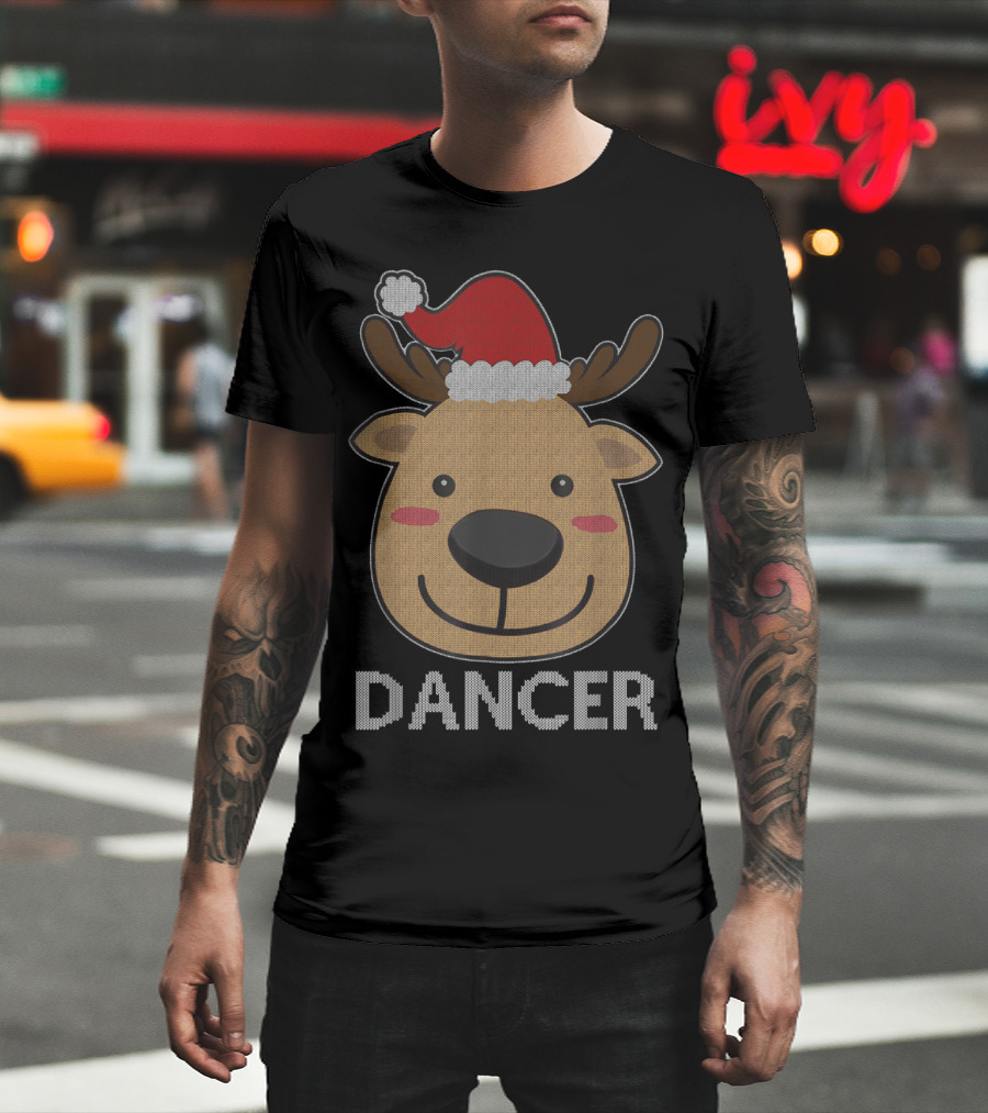Santa Reindeer Dancer Ugly Christmas T-Shirt